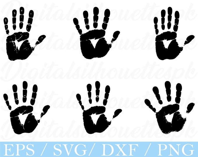 Handprint Svg Bundle, Handprint Vector, Handprint Silhouette, Handprint ...