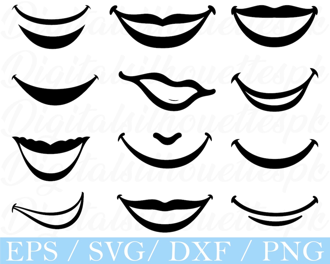 Smiles Svg, Smile Silhouette, Dxf, Png - Etsy