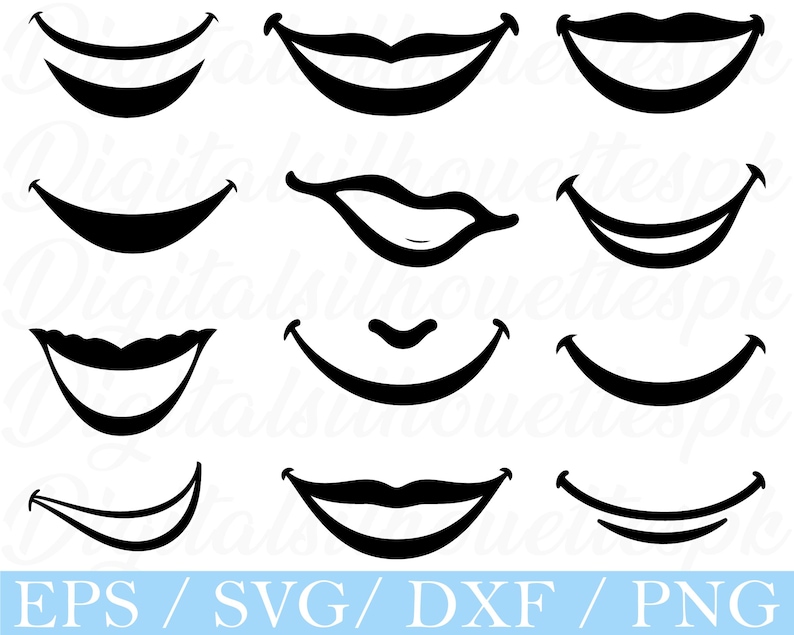 Smiles Svg, Smile Silhouette, Dxf, Png - Etsy