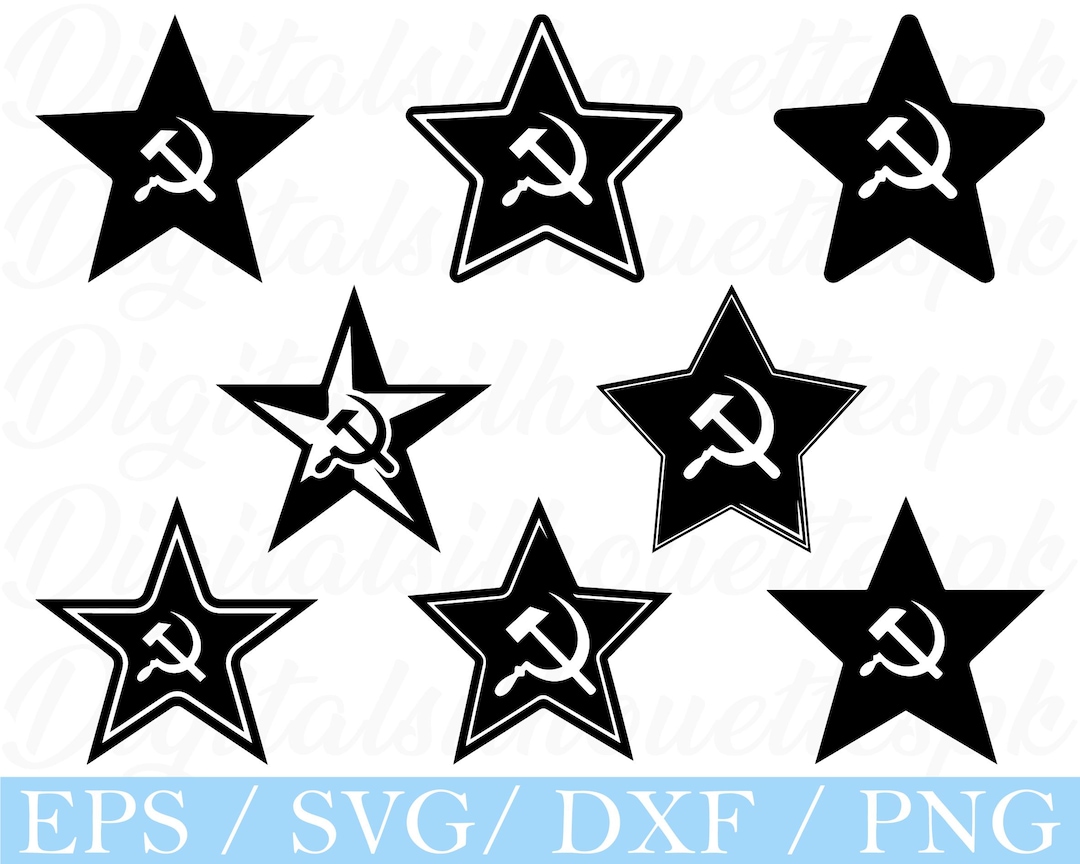 Soviet Star Svg, Soviet Star Silhouette, Soviet Star Cut File, Dxf, Png ...