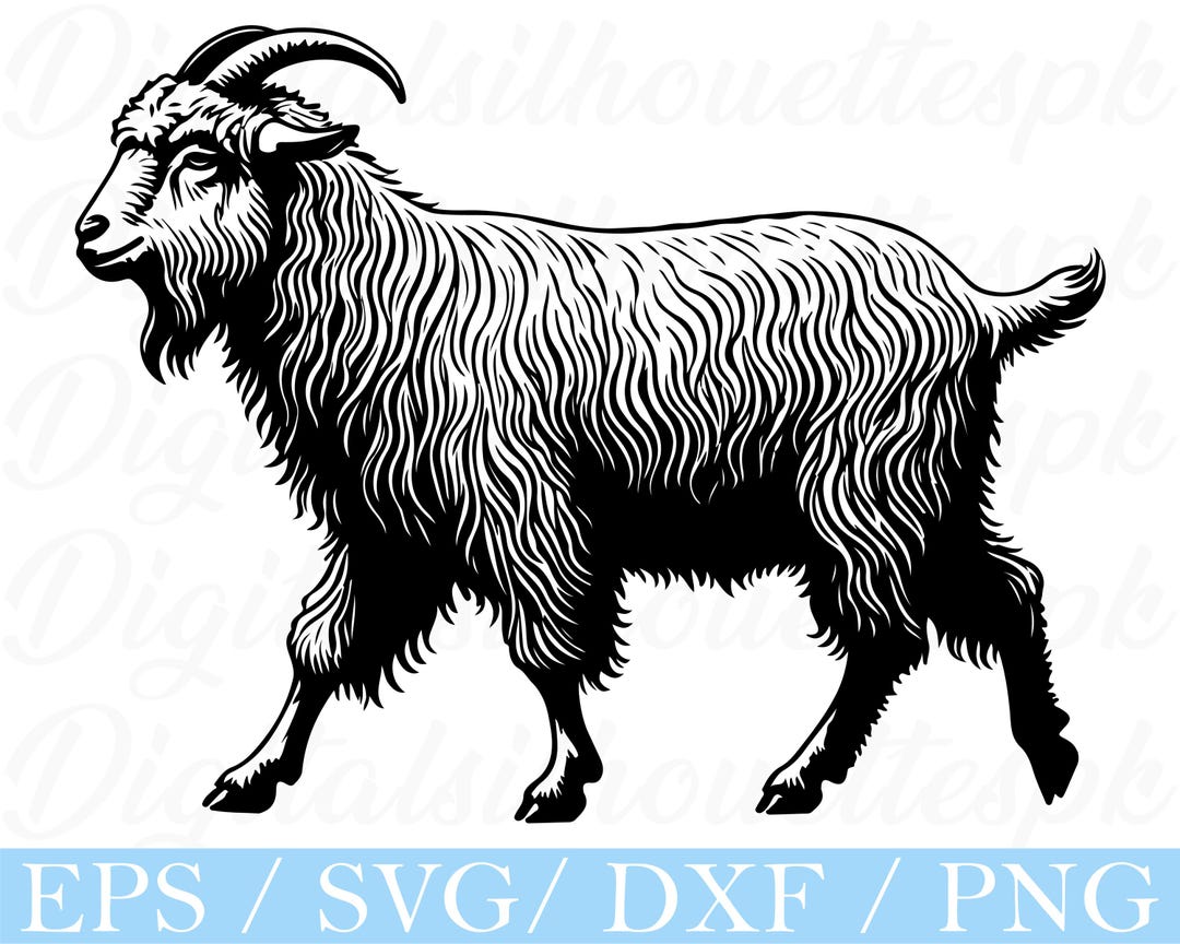Angora Goat Silhouette: Vector SVG, PNG, DXF Files (digital Download ...