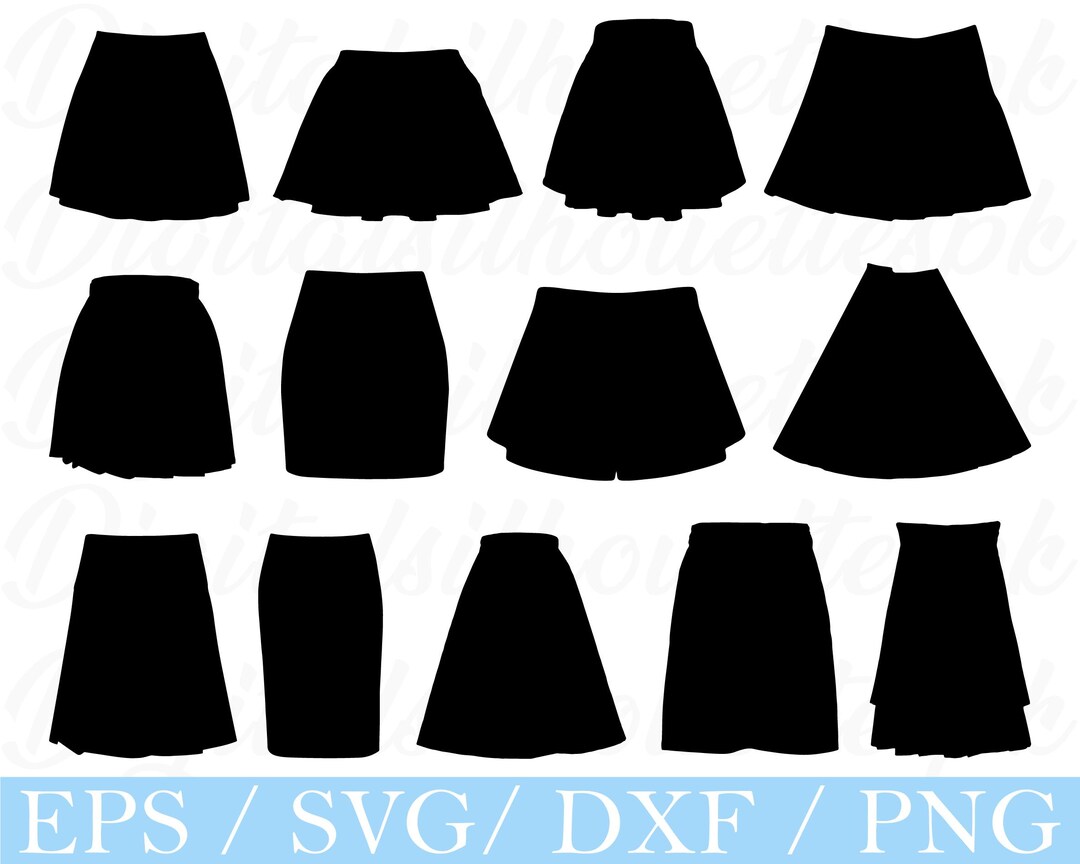 Woman Skirts Svg, Woman Skirt Silhouette, Dxf, Png - Etsy