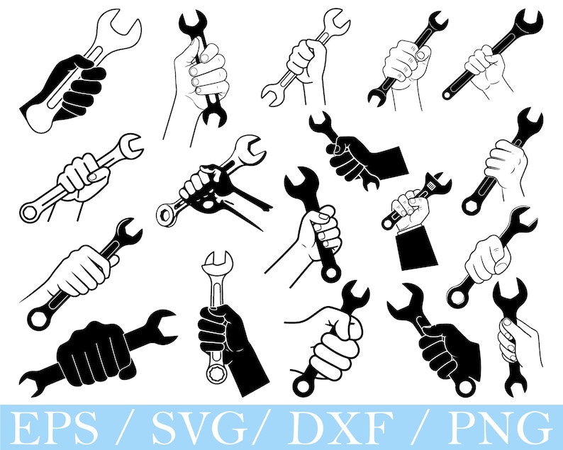 Hand Holding Wrench Svg, Dxf, Png, Silhouette - Etsy