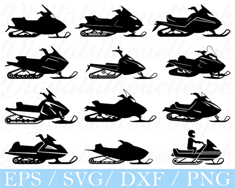 Snowmobile Svg, Snowmobile Silhouette, Dxf, Png - Etsy