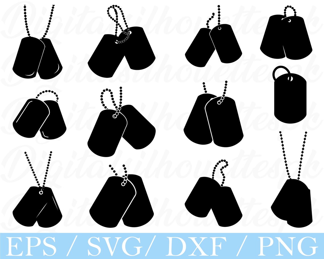 Dog Tag Svg, Dog Tags Silhouette, Dxf, Png - Etsy