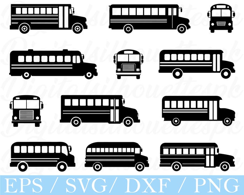 School Bus Svg, School Bus Silhouette, Dxf, Png - Etsy