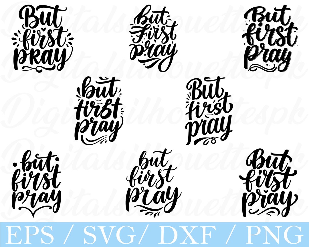 Pray Typography SVG: First Pray Text Vector, Dxf, Png (digital Download ...