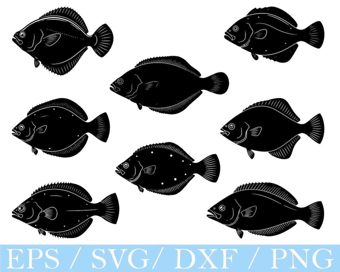 Flounder Fish Svg, Flounder Fish Silhouette, Flounder Fish Cut File ...