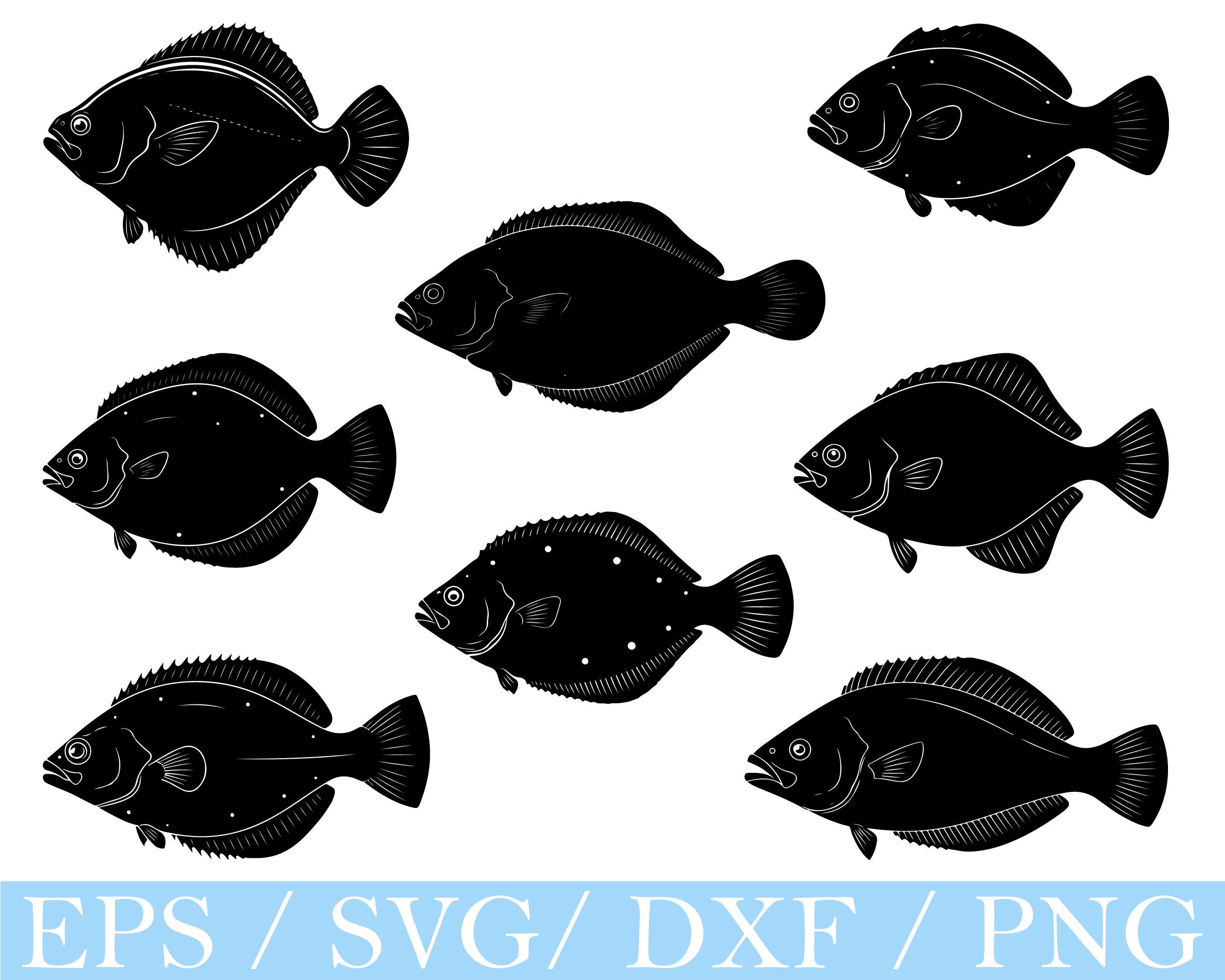 Flounder Fish Svg, Flounder Fish Silhouette, Flounder Fish Cut File ...