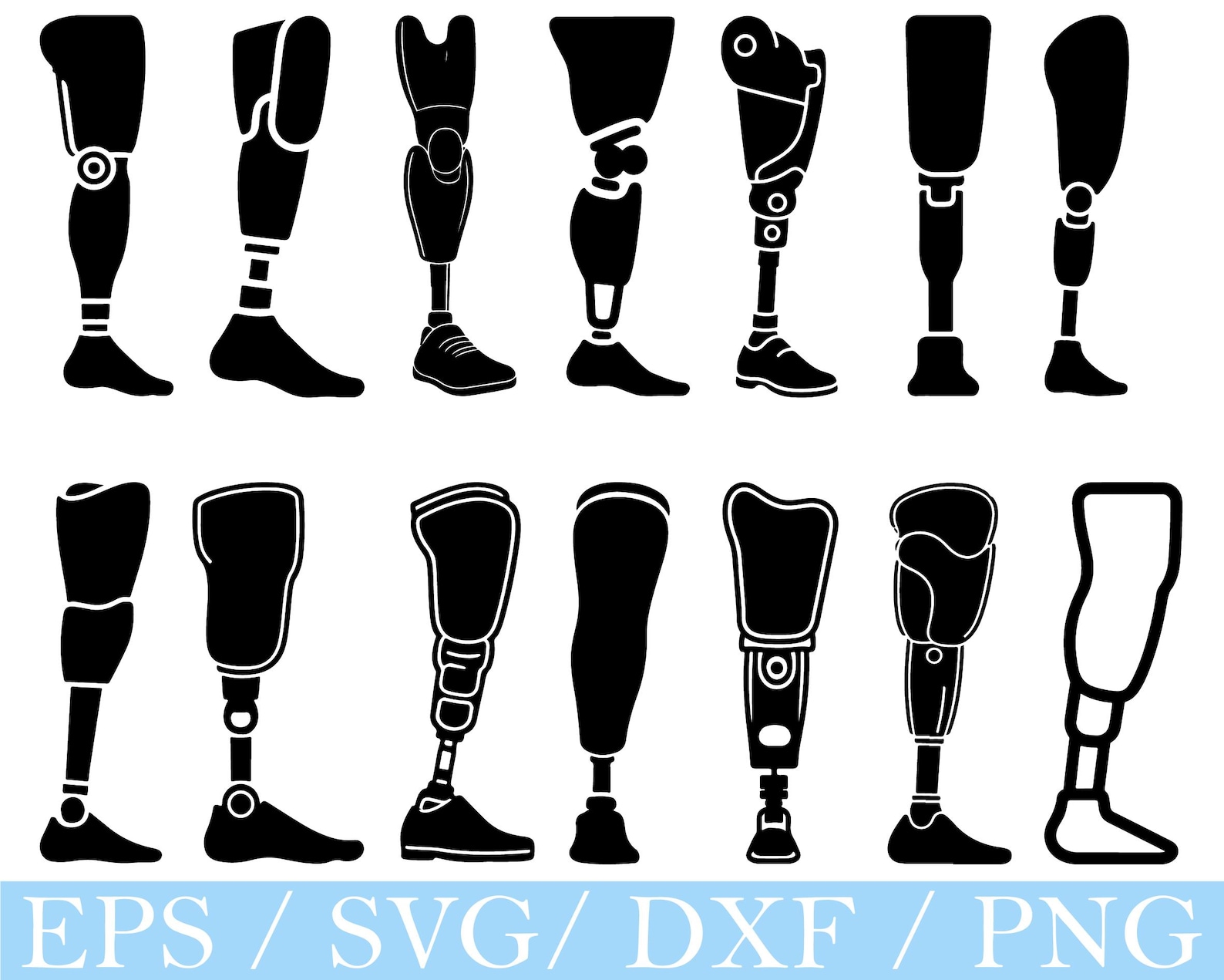 Prosthetic Leg Svg, Prosthetic Leg Vector, Prosthetic Leg Cut File, Dxf ...