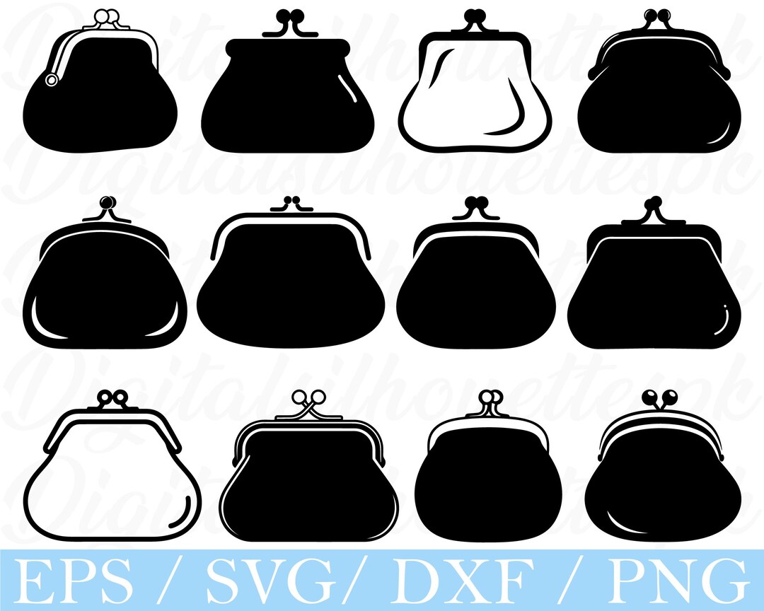 Old Coin Purse SVG Bundle: Silhouette Vector Graphics (digital Download ...