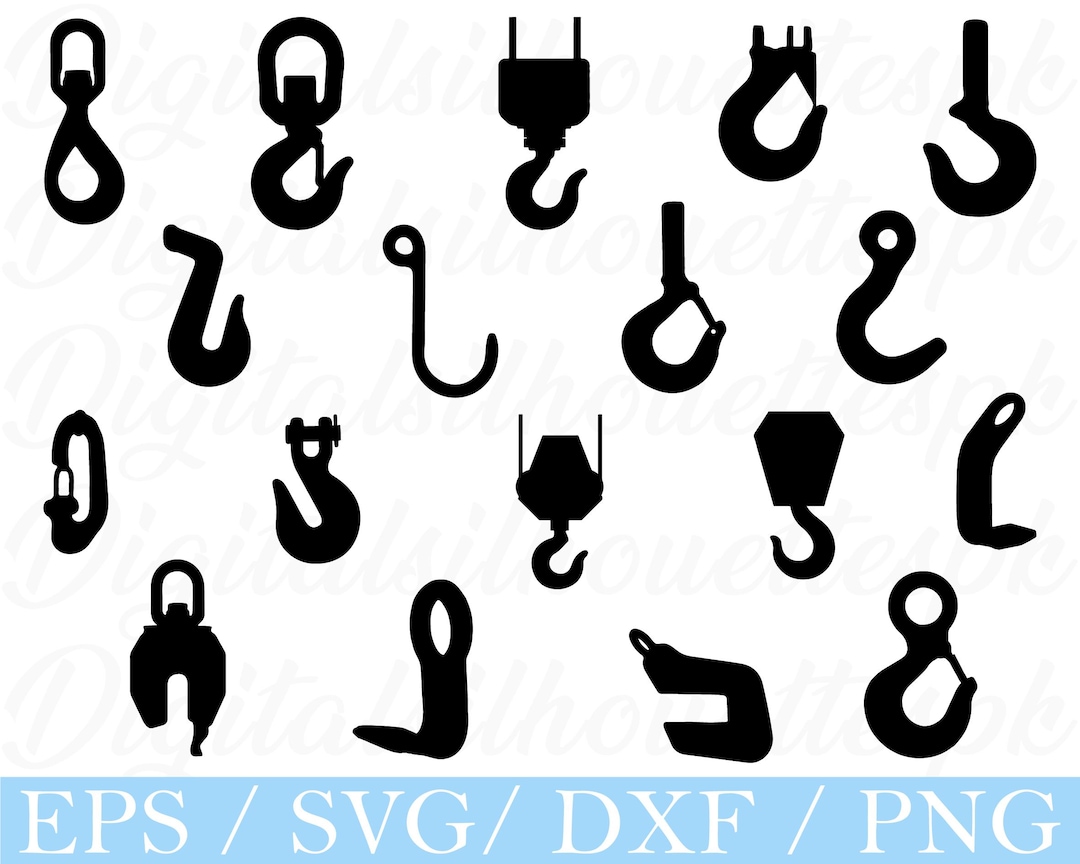 Lifting Hook Svg, Crane Hook Silhouette, Lifter Hook Dxf, Png - Etsy