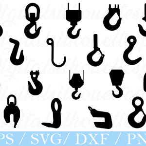 Lifting Hook Svg, Crane Hook Silhouette, Lifter Hook Dxf, Png - Etsy
