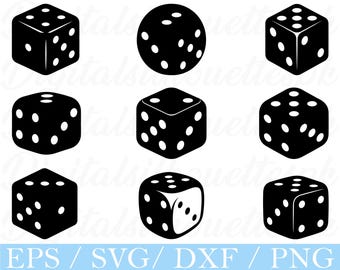 Dice SVG Clipart: Vector Cut Files for Cricut & Silhouette (digital ...