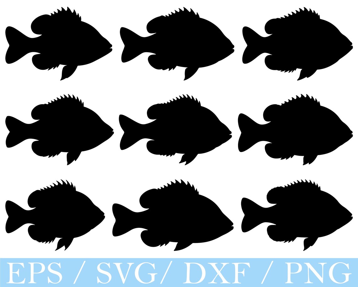 Bluegill Panfish SVG: Fish Silhouette, Clipart, and Decal (digital ...