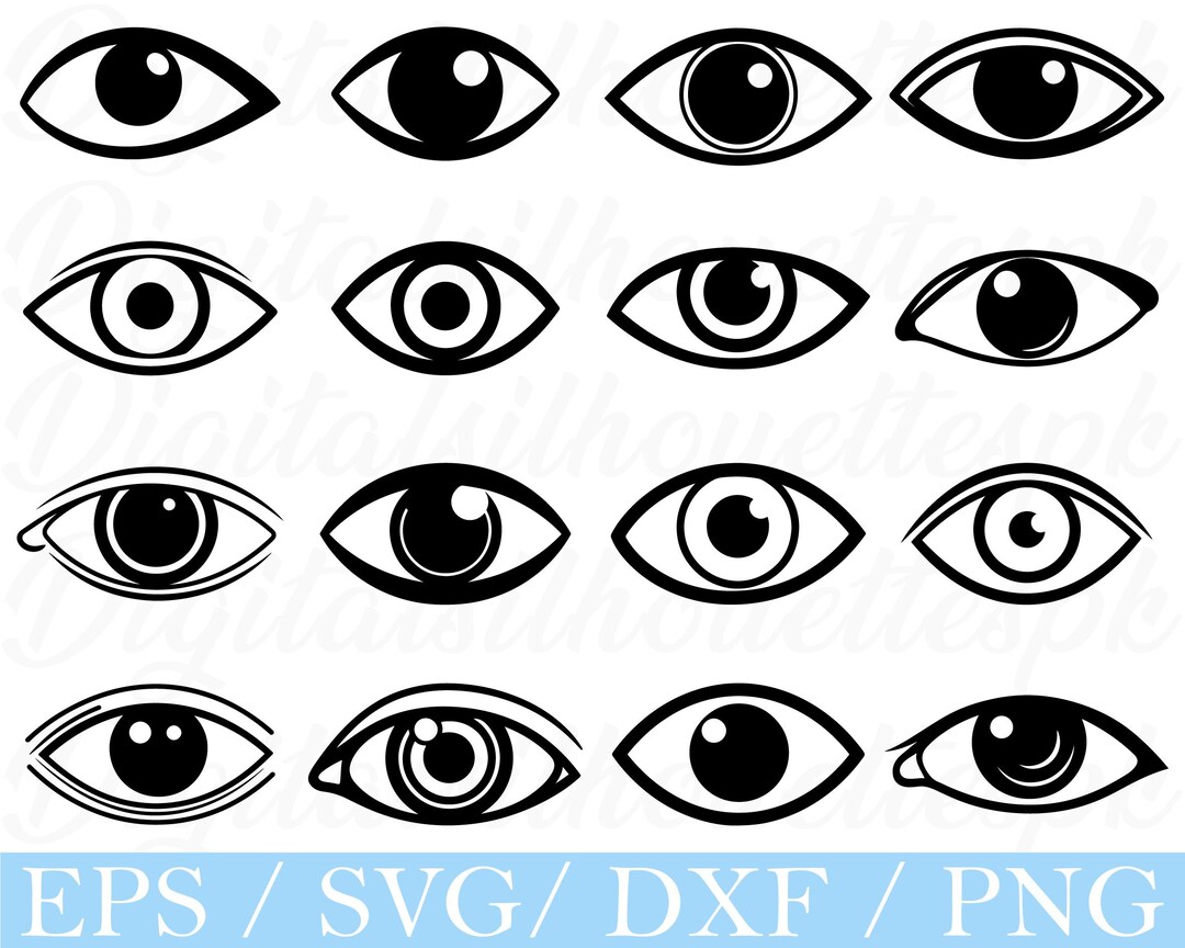 Eyes Svg, Eyes Silhouette, Dxf, Png - Etsy