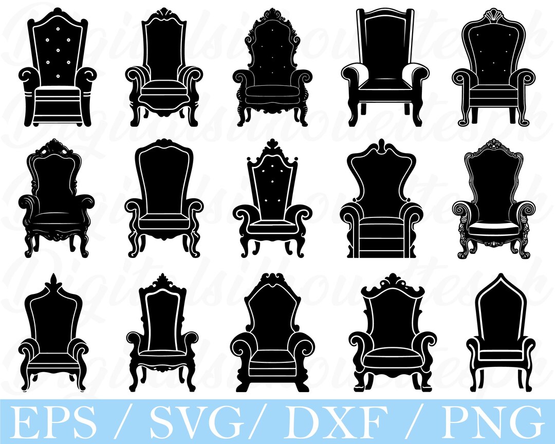 Throne Silhouette: SVG, PNG, DXF Cut Files (digital Download) - Etsy