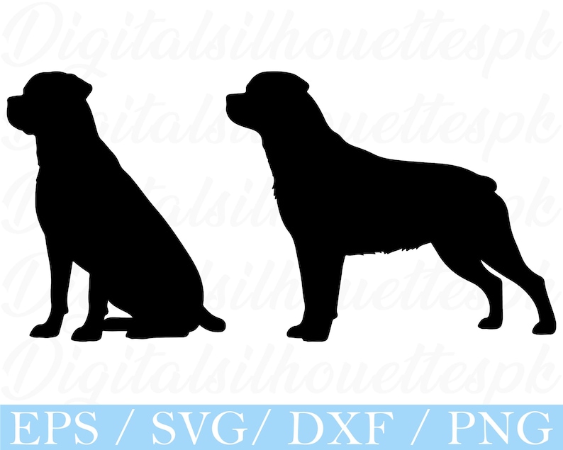 Rottweiler Dog Svg, Rottweiler Dog Silhouette, Rottweiler Dog Cut File ...