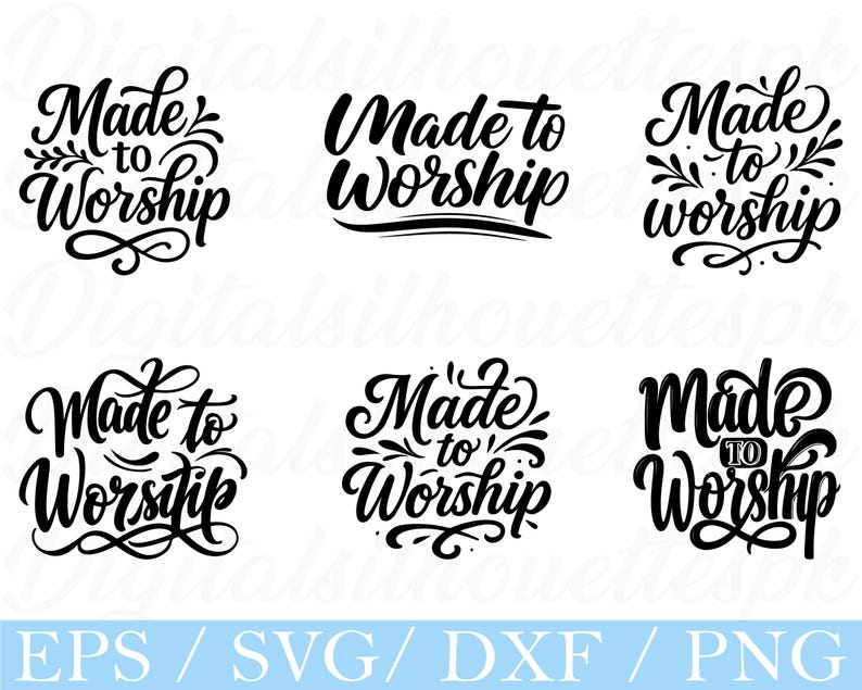Made to Worship Typography Svg, Dxf, Png - Etsy