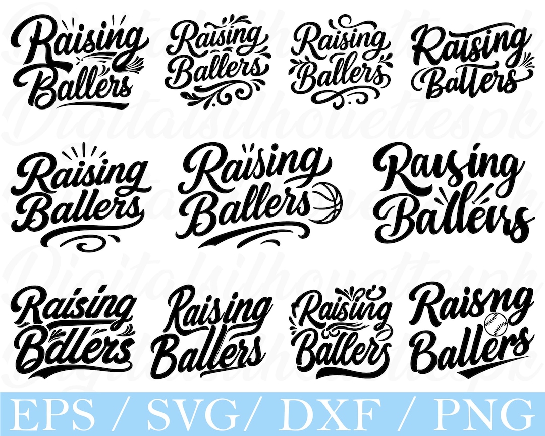 Raising Ballers Typography SVG: Sports Design Bundle (digital Download ...
