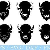 Bison 3 Vector Eps / Ai / Pdf / Svg / Dxf / Png / Jpeg Buffalo - Etsy