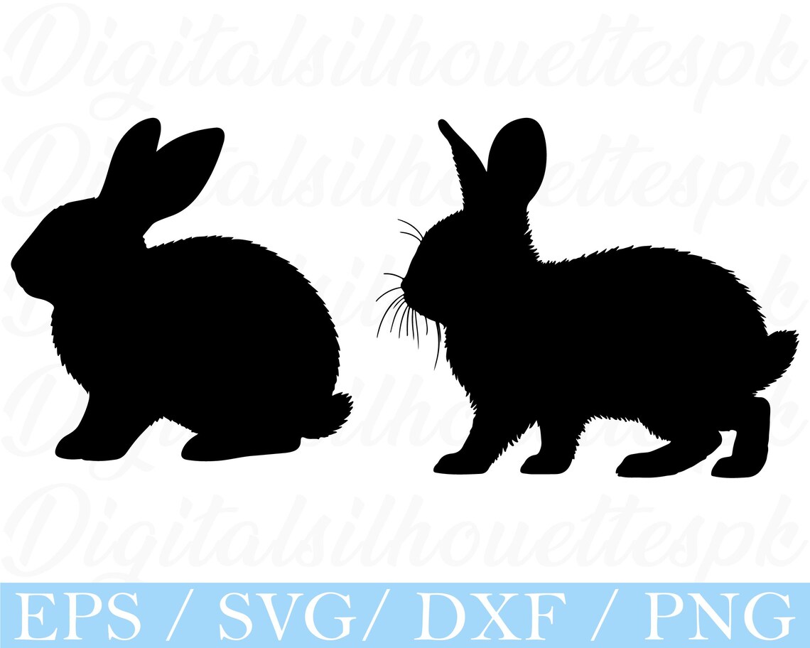 Rabbit Silhouette SVG: Bunny Vector Cut Files (digital Download) - Etsy UK