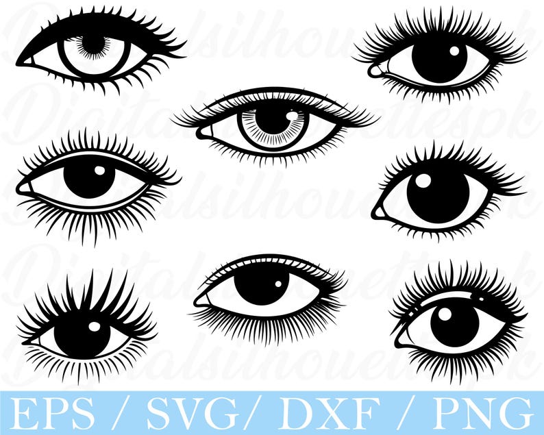 Eyes Svg, Eyes Silhouette, Human Eye Vector, Dxf, Png - Etsy
