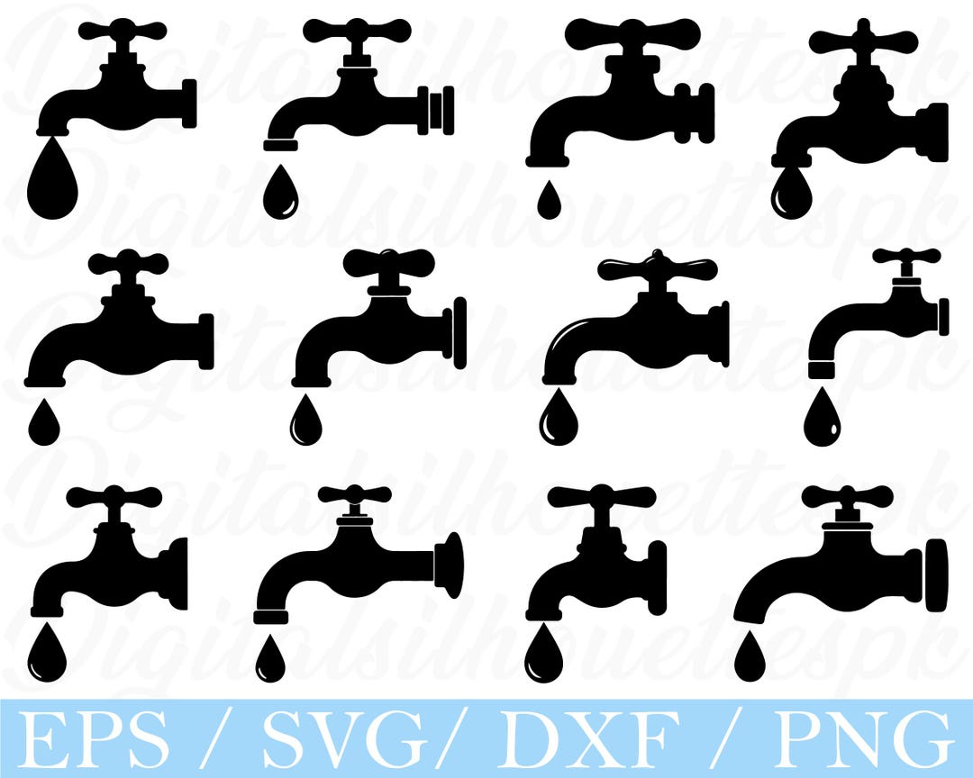 Dripping Faucet Svg, Dripping Faucet Silhouette, Dxf, Png - Etsy