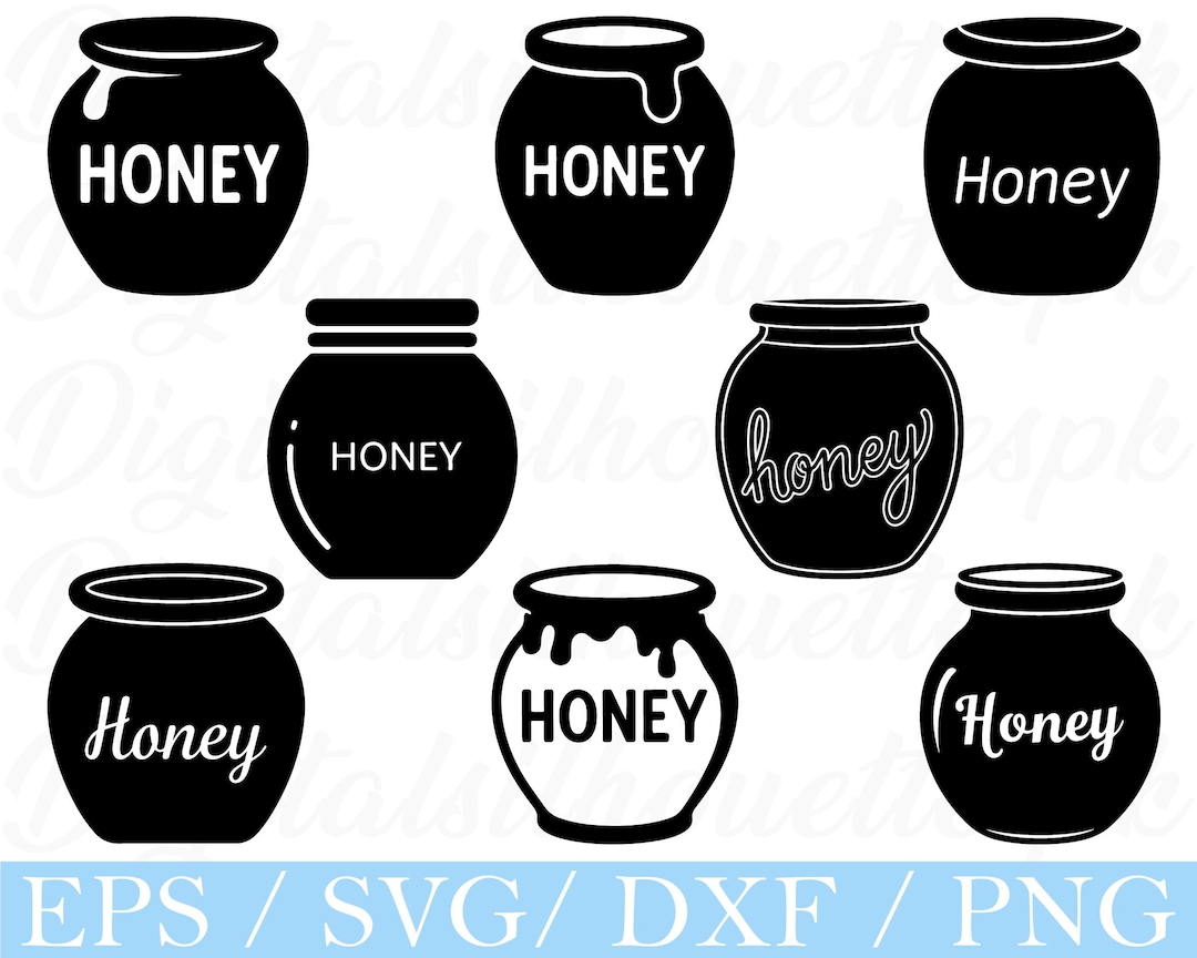 Honey Pot SVG Bundle: Silhouette, Clipart Graphics (digital Download ...