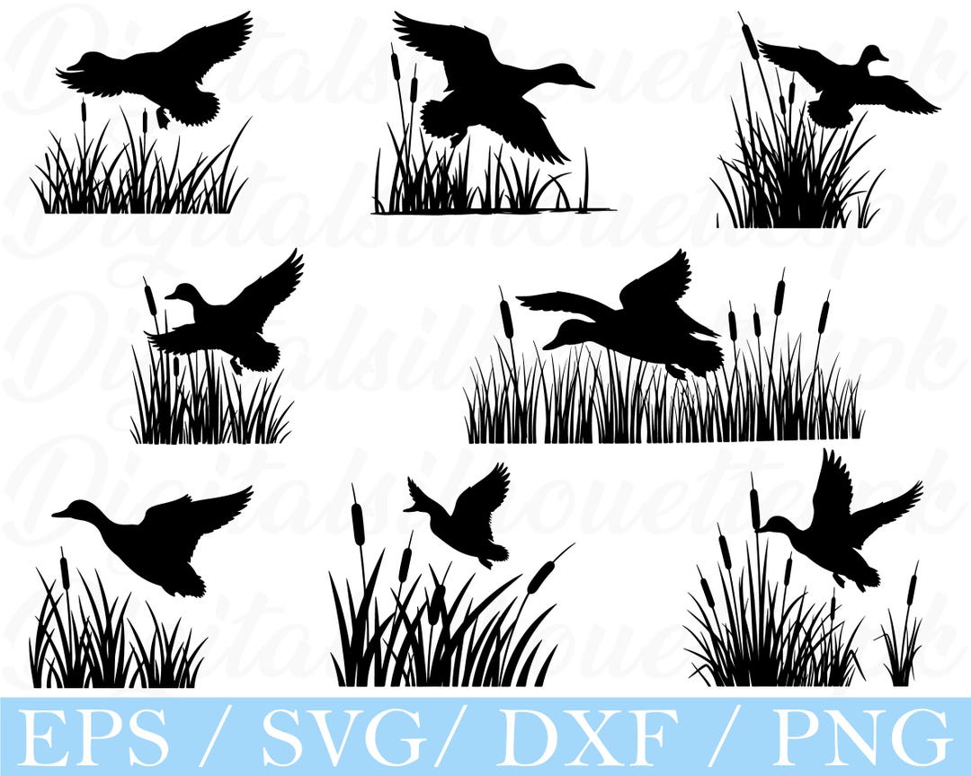 Mallard Duck Flying Silhouette: SVG, DXF, PNG (digital Download) - Etsy