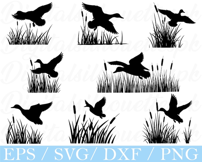 Mallard Duck Flying Silhouette: SVG, DXF, PNG (digital Download) - Etsy