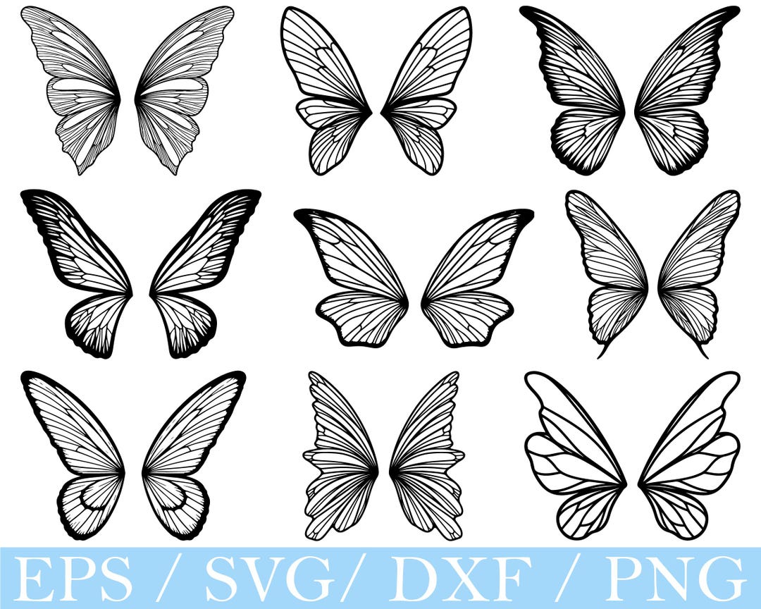 Fairy Wings SVG Cut Files: Silhouette, DXF, PNG (digital Download ...