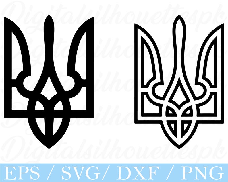 Ukranian Tryzub Svg, Tryzub Symbol Silhouette, Dxf, Png - Etsy Canada