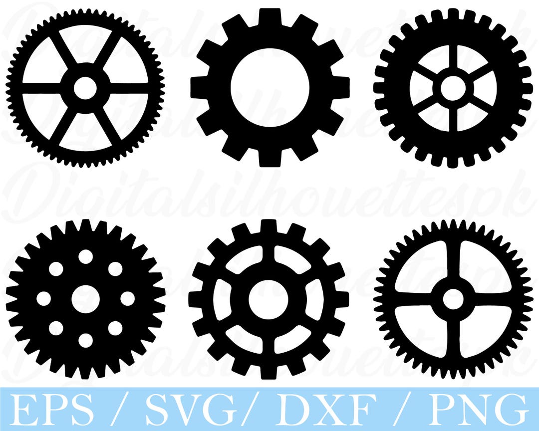 Steampunk Gear Svg, Steampunk Gear Silhouette, Dxf, Png - Etsy