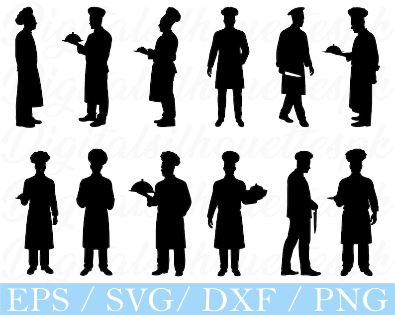 Chef Svg, Chef Silhouette, Chef Vector, Dxf, Png - Etsy