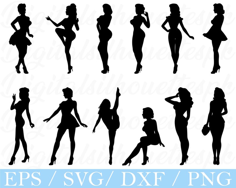Pinup Girls Svg, Pinup Girls Silhouette, Dxf, Png - Etsy