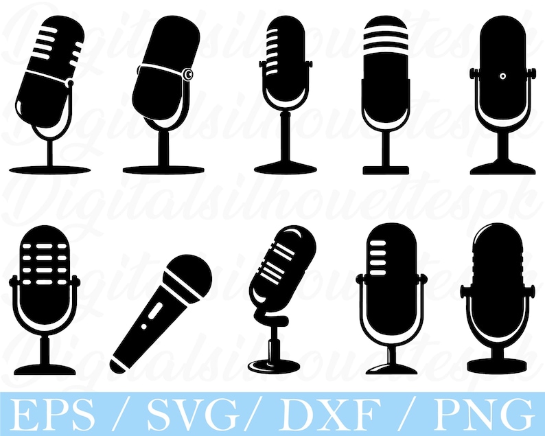 Microphone Svg, Microphone Silhouette, Dxf, Png - Etsy