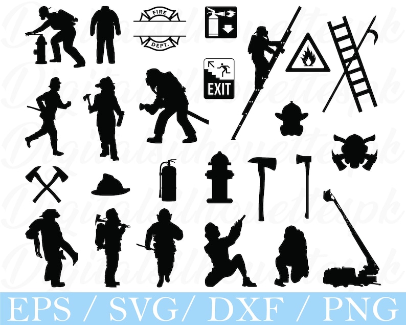 Firefighters Svg, Firefighters Silhouette, Dxf, Png - Etsy