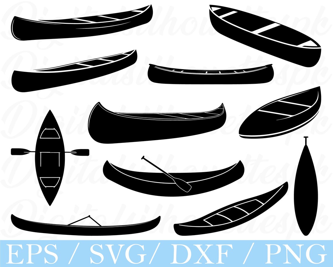 Canoe Svg, Canoe Silhouette, Canoe Vector, Dxf, Png - Etsy