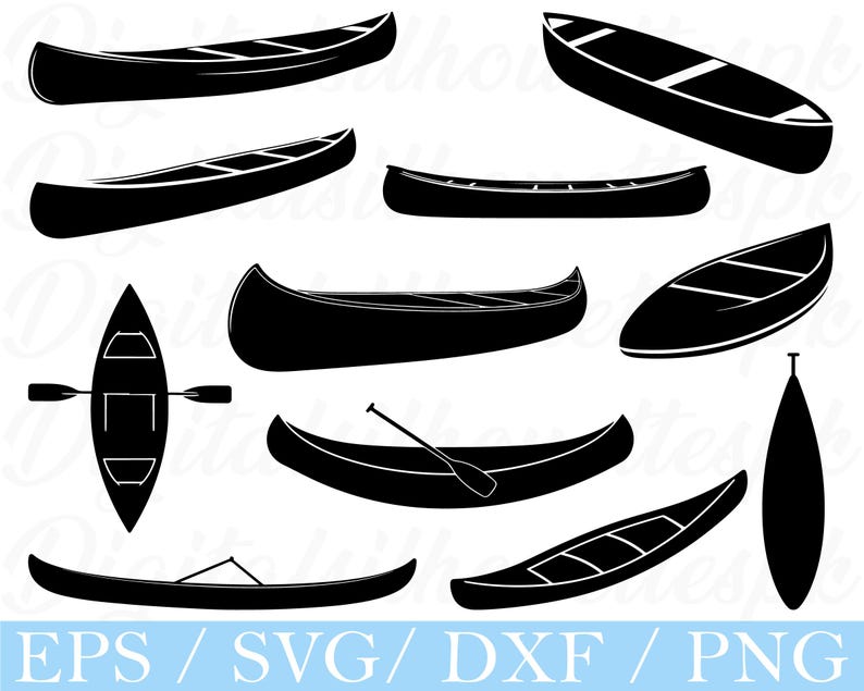 Canoe Svg, Canoe Silhouette, Canoe Vector, Dxf, Png - Etsy