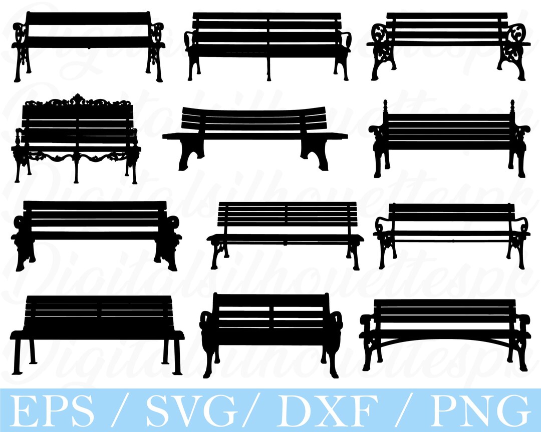 Benches Svg, Benches Silhouette, Dxf, Png - Etsy