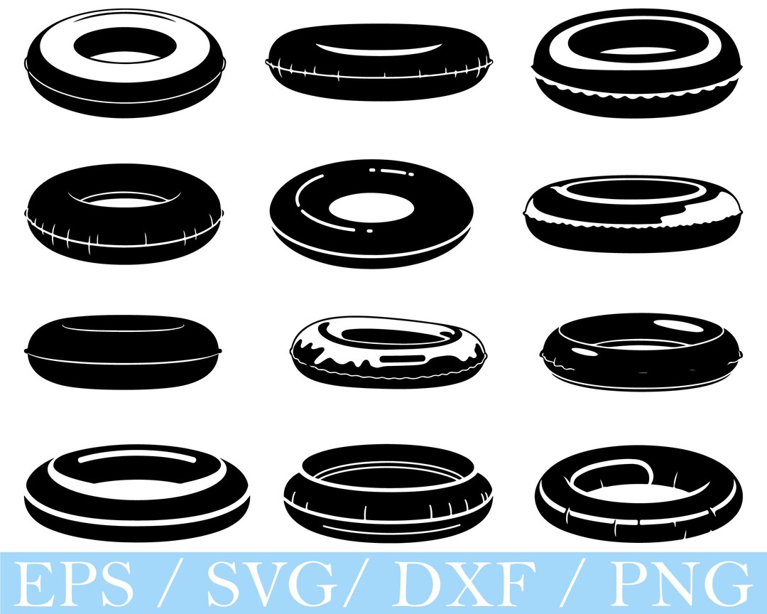 Swimming Pool Tube SVG: Silhouette Vector Graphics (digital Download ...