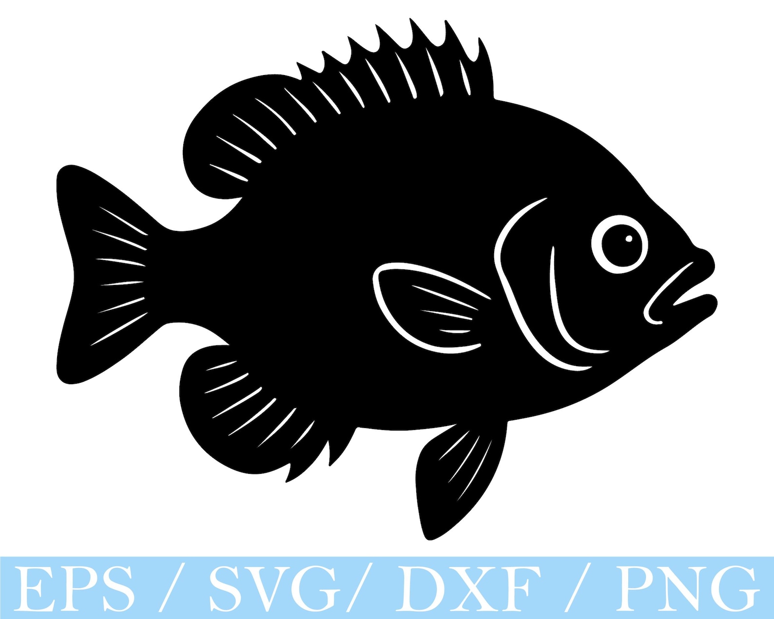 Bluegill Panfish SVG: Fish Silhouette, Clipart (digital Download) - Etsy