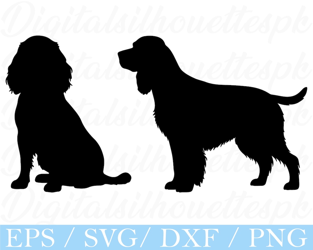 English Springer Spaniel Silhouette: Dog Vector Graphics (digital ...