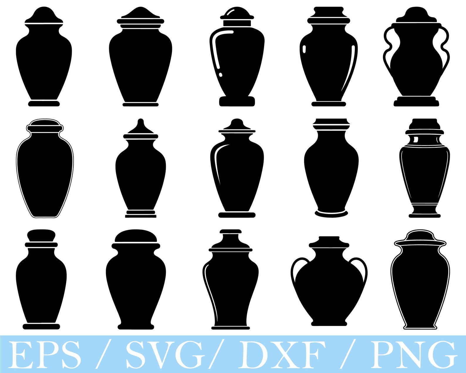 Urn Silhouette Vector Art, Craft Designs (digital Download) - Etsy