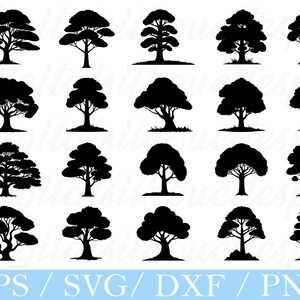 Simple Trees Svg, Tree Silhouette, Dxf, Png - Etsy