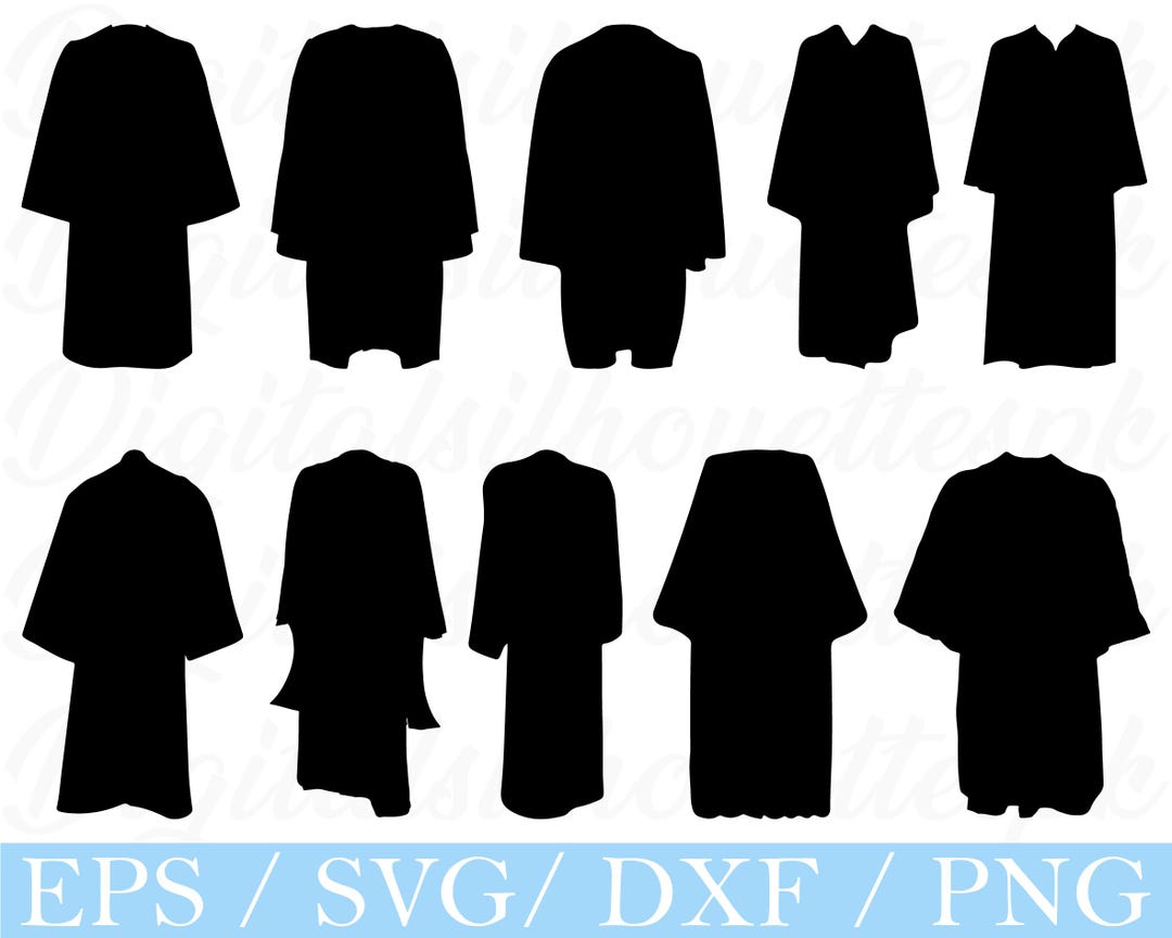 Graduation Gown Svg, Graduation Gown Silhouette, Dxf, Png - Etsy