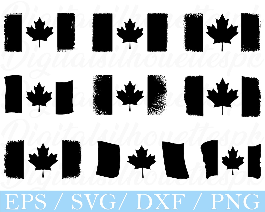 Distressed Canadian Flag Svg, Canada Flag Silhouette, Dxf, Png - Etsy