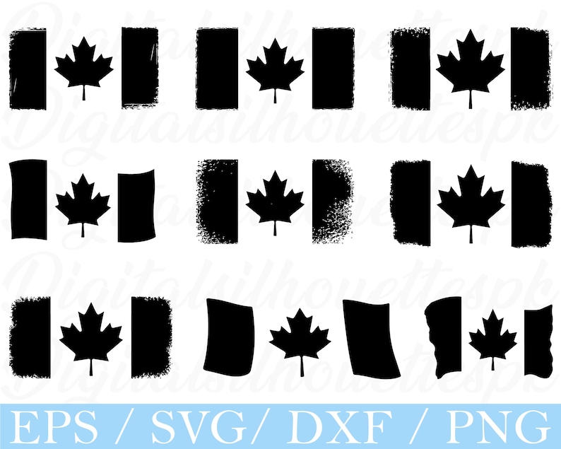 Distressed Canadian Flag Svg, Canada Flag Silhouette, Dxf, Png - Etsy