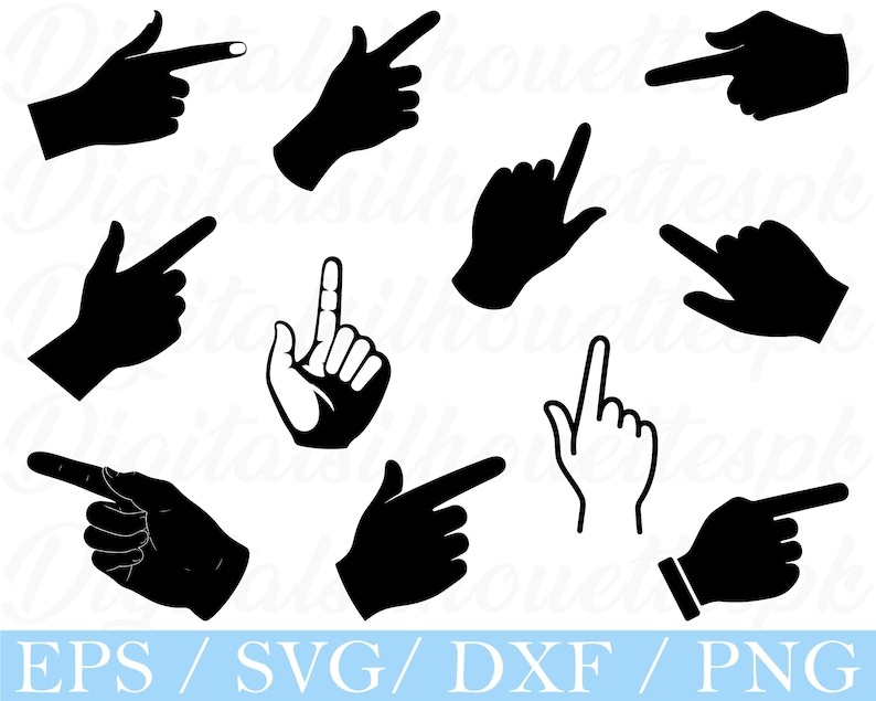 Pointing Finger Svg, Pointing Finger Silhouette, Dxf, Png - Etsy